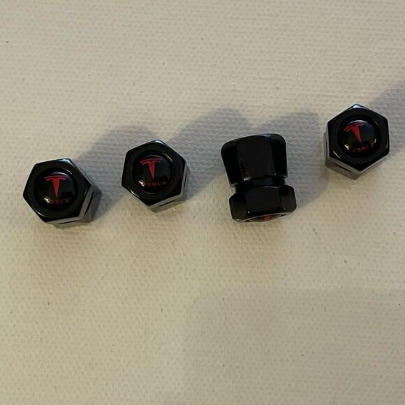 Other | Tesla Valve Stemcaps In Black Set Of 4 Nwt | Poshmark